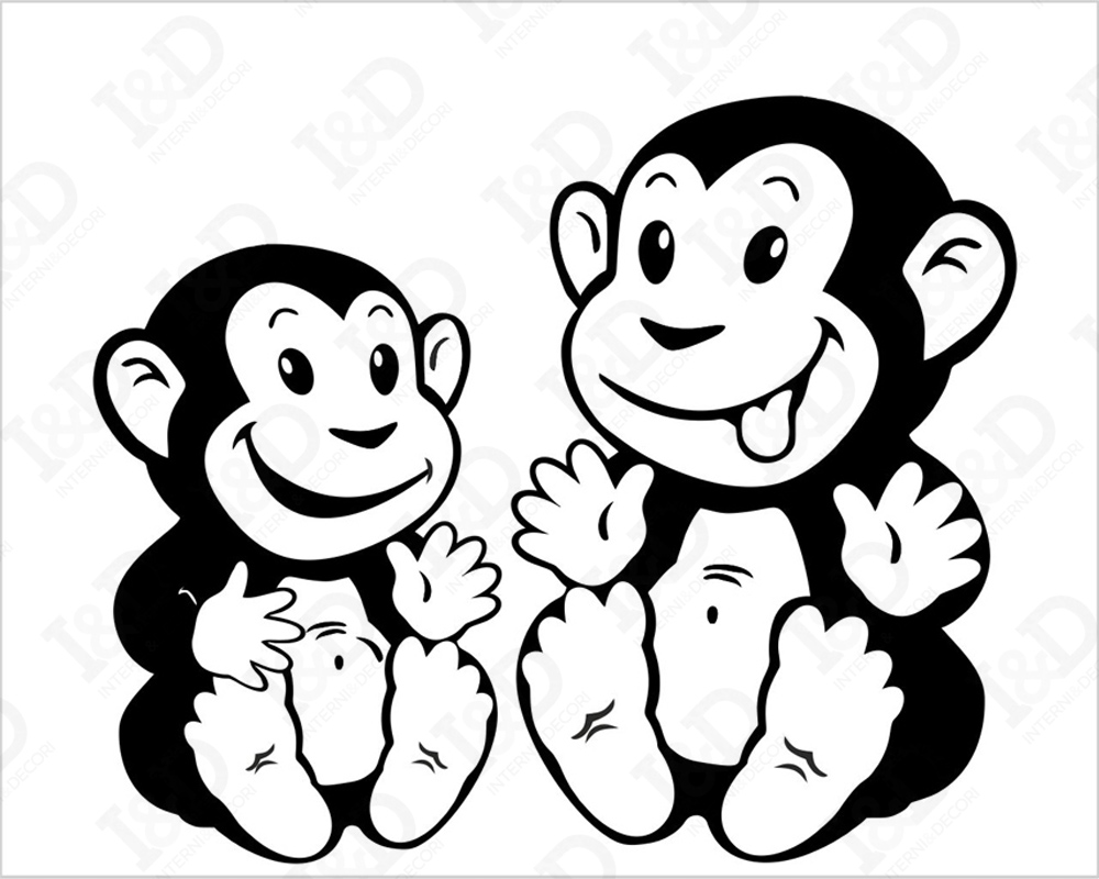 Adesivo per interruttori “SCIMMIETTE DISPETTOSE” – Mini sticker murale ...